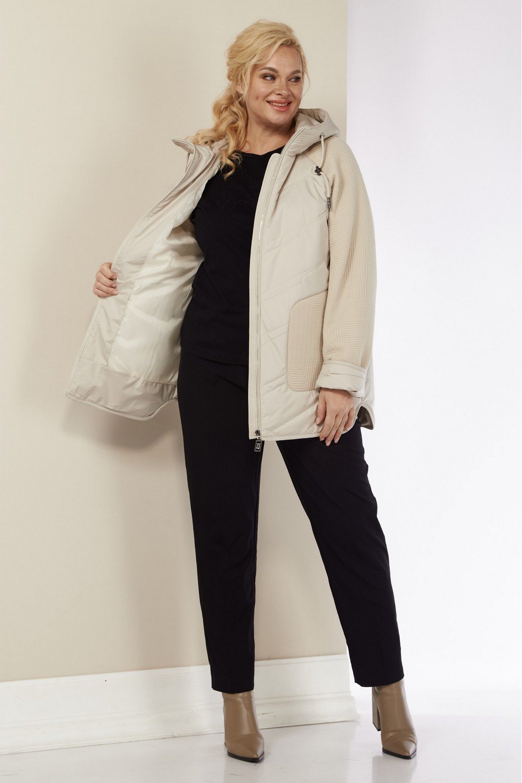 Куртка 2127 молочный Shetti купить в интернет магазине Велесмода